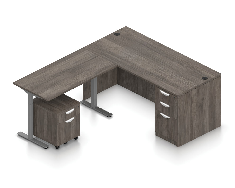 Offices to Go SL-7 Layout Desk and Height Adjustable Table With Storage ...